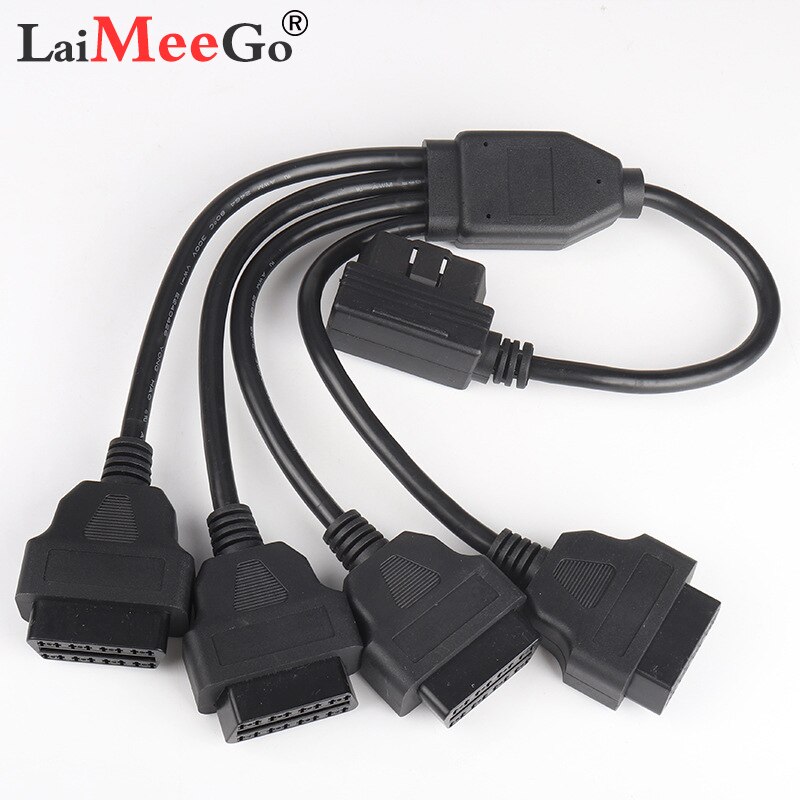 OBD2 Extension Cord 1 Male to 4 Female 0.5m Cable Extension Cable ...