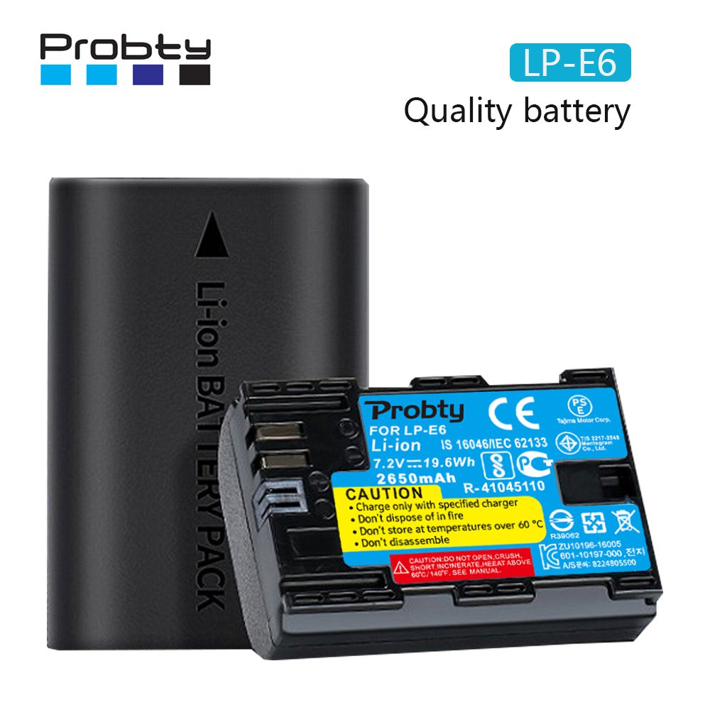 2650mAh LP-E6 LPE6 LP-E6N Battery for Canon EOS 5D Mark IV 5D2 5DS R ...
