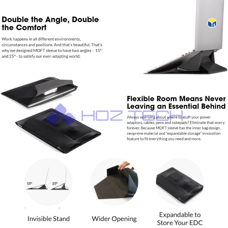 Moft 3-In-1 ขาตั้งแล็ปท็อป 25 ช่อง มองไม่เห็น ไร้รอยต่อ15 ขาตั้งแล็ปท็อป แบบพกพา ปรับความสูงได้ ...