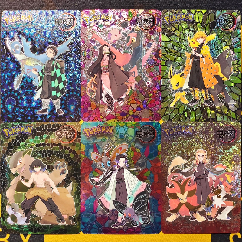 6pcs/set Demon Slayer Pokemon Pikachu Charizard Cosplay Toys Hobbies ...