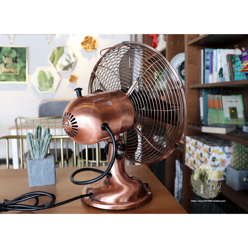 Retro Nostalgic Vintage Iron Fan Country Style 12 Inch Metal Mechanical ...