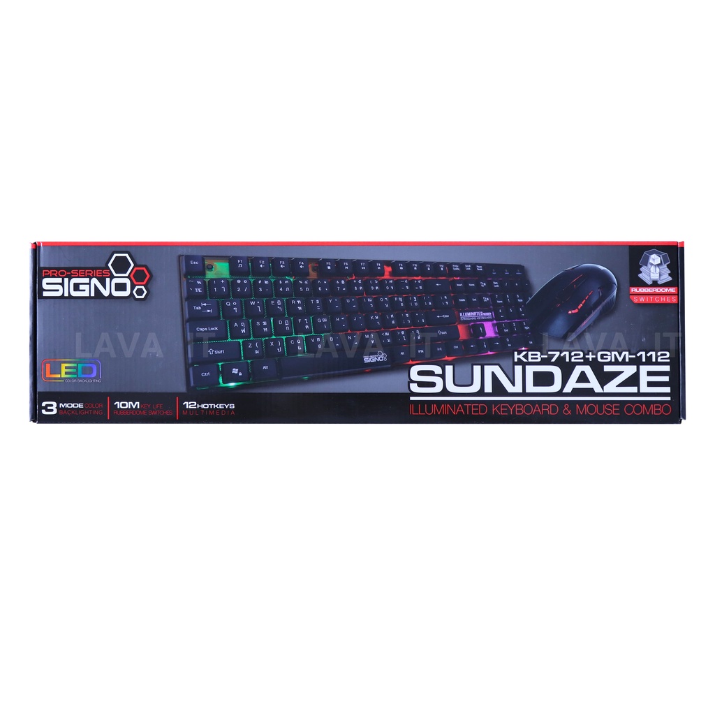 Signo KB-712 GM-112 Sundaze Illuminated คีย์บอร์ด เมาส์ คอมโบเซ็ต ...