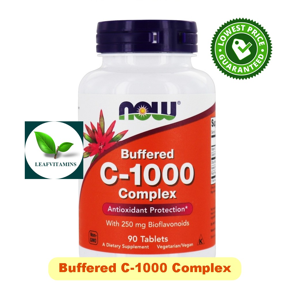 NOW Foods Vitamin C-1000 Buffered Complex 90 Tablets - leafvitamins ...