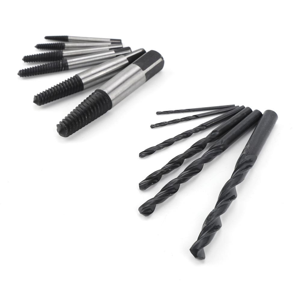 12Pcs Steel Screw Extractors and Drill Bits Guide Set Broken Bolts ...