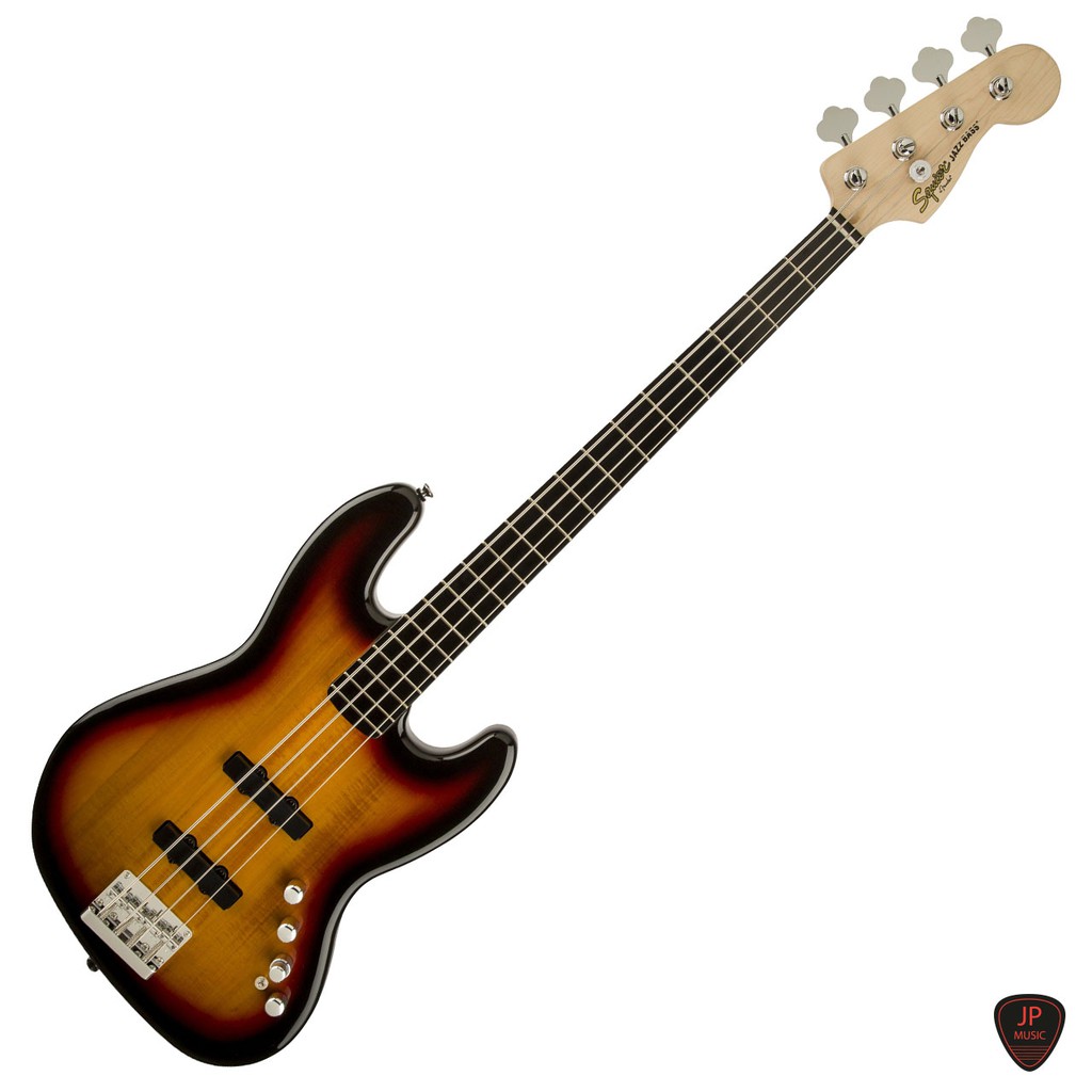 Squier Deluxe Jazz Bass Active IV 4-String Electric Bass Guitar 3-Tone ...