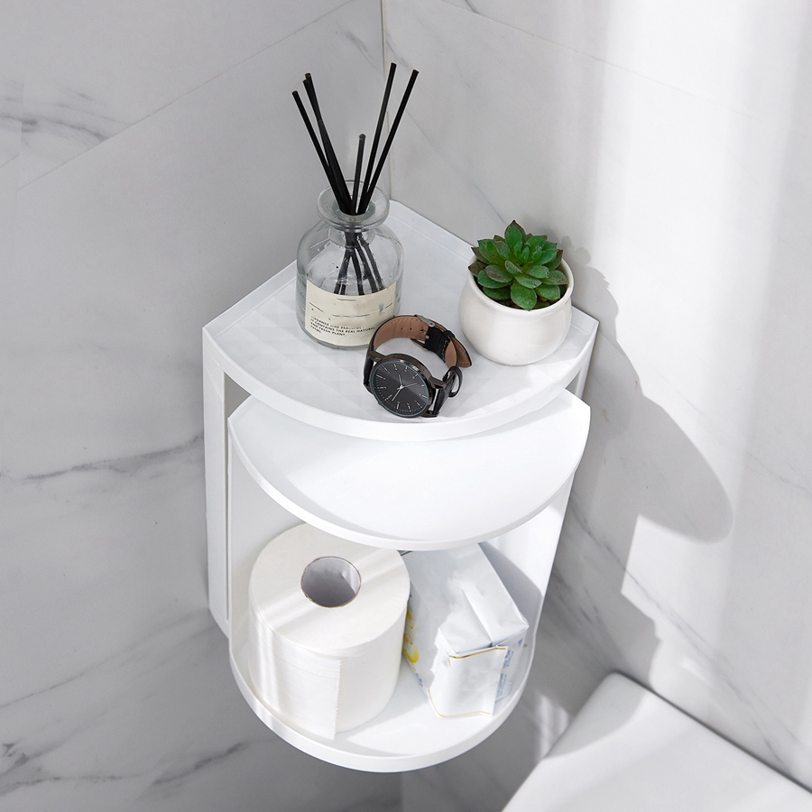 D3 COD Bathroom 360 Degree Rotating Shelf Kitchen Toilet Shelf Corner ...