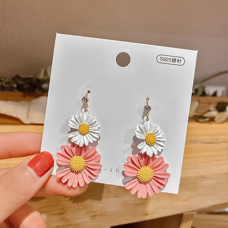2020 Nian ย่อหน้า Multicolor ดอกไม้ต่างหูอารมณ์หวาน Little Daisy ต่างหู ...