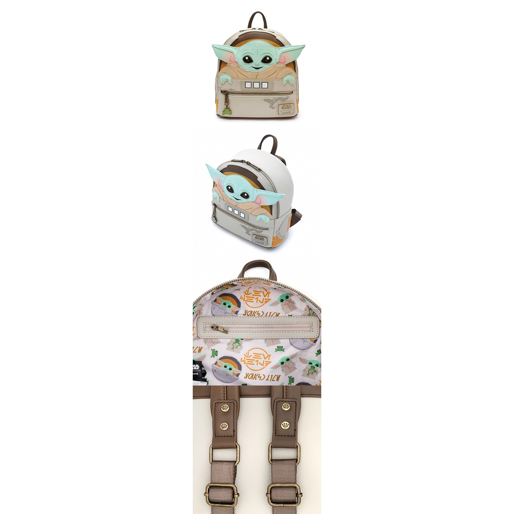 Hot StockDisney Yoda Baby Backpack Mandalorian Travel PU Leather ...