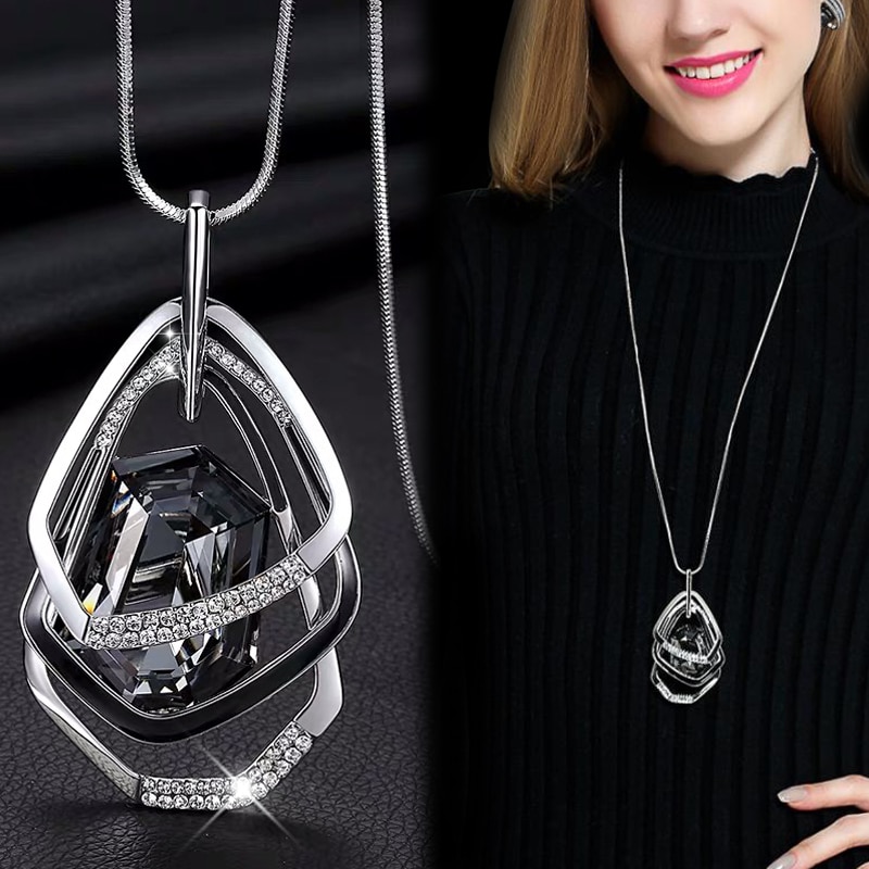Long Necklaces & Pendants for Women Maxi Collier Femme Geometric Chain ...