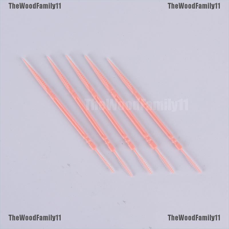 CODTHF 100Pcs Plastic Dental Picks Oral Hygiene 2 Way Interdental Brush ...