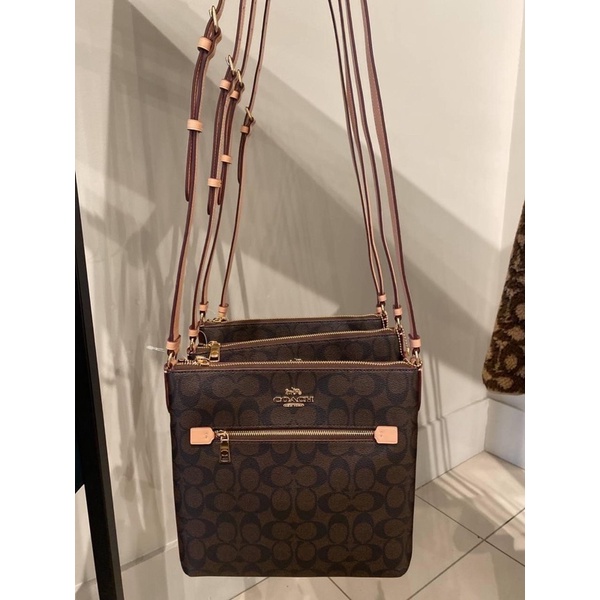 พร้อมส่ง แท้ New Coach ROWAN FILE BAG IN SIGNATURE CANVAS (COACH C1554 ...