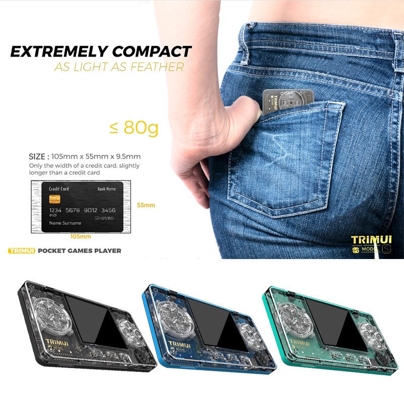 คอนโซลเปลือกTRIMUI Ultra-Small Mini Transparent Metal Shell Game ...