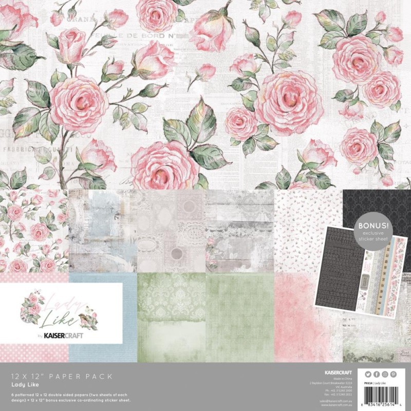 Scrapbook Paper Kit ขนาด 12"X12" ชุดสแครปบุ๊คพร้อมของตกแต่ง Kaisercraft ...