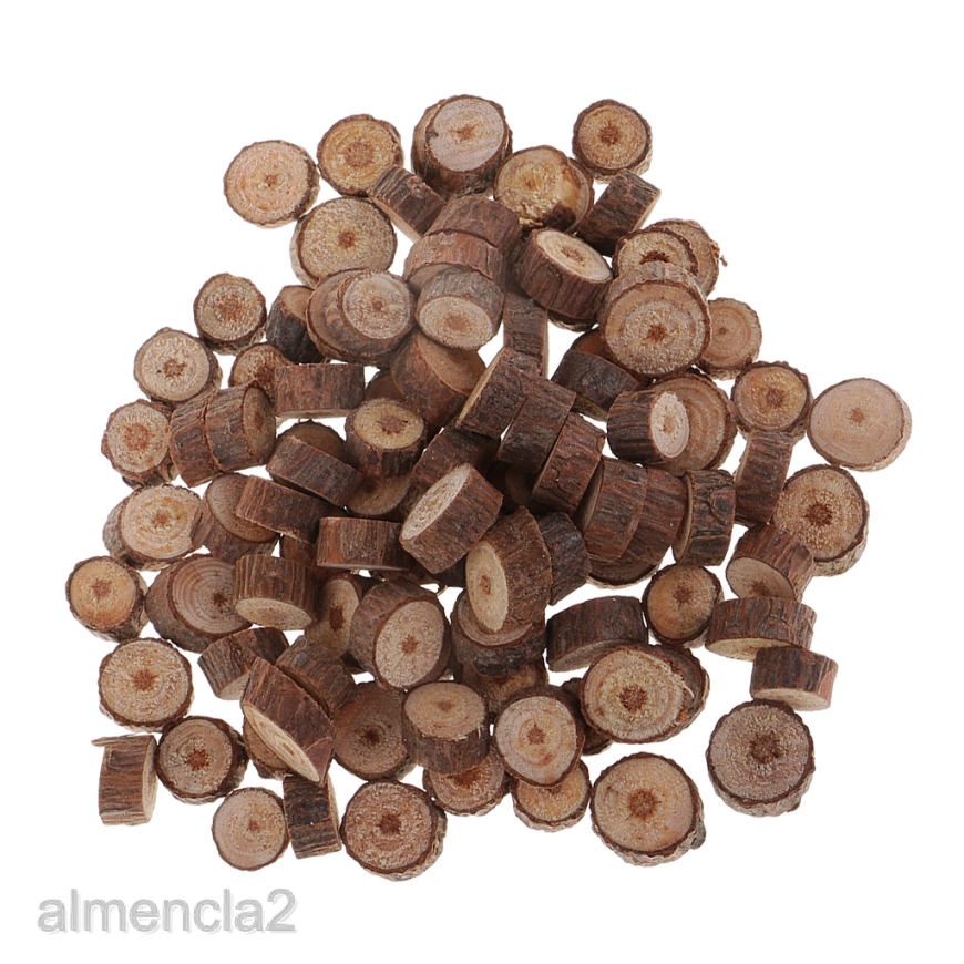 100 mini natural wood slices, wood slabs, rustic tree bark, wood branch ...
