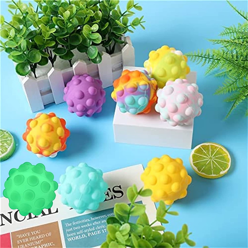 Pop It Ball Fidget Toy 3Dซิลิโคนบับเบิ้ลบอลคลายเครียดบอล กดคลายเครียด ...