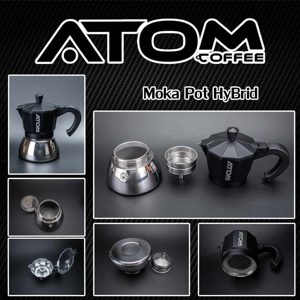 Moka Pot ATOM COFFEE รุ่น Hybrid (ไฮบริด) 6 Cup 2022 รุ่น upgrade วาล์วลุงหนวด คุณภาพเดียวกับของ ...