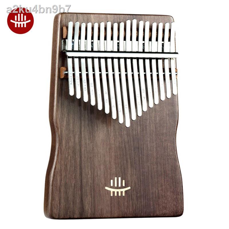 Hluru Walnut Kalimba 17 Keys Solid Wood Flat Board Thumb Piano Mbira ...