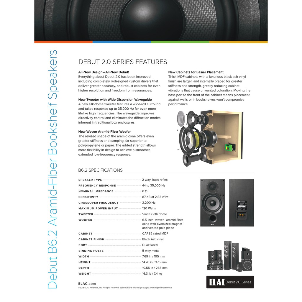 ELAC Speaker Debut B6.2 (Pair) Black - thebestpicturesuperaudio - ThaiPick