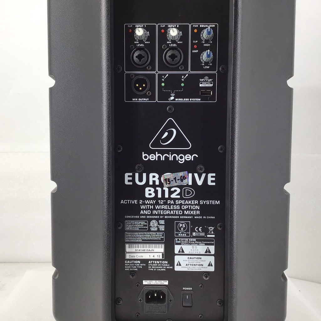 BEHRINGER รุ่น B-112D ตู้ลำโพงตั้งพื้น12 นิ้ว 1000W Class-D-2-Way 3 ...