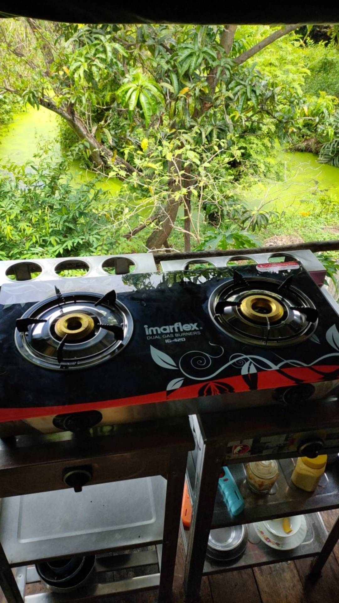 Imarflex เตาแก๊สกระจกหัวคู่ ทองเหลือง รุ่น IG-420 | Shopee Thailand