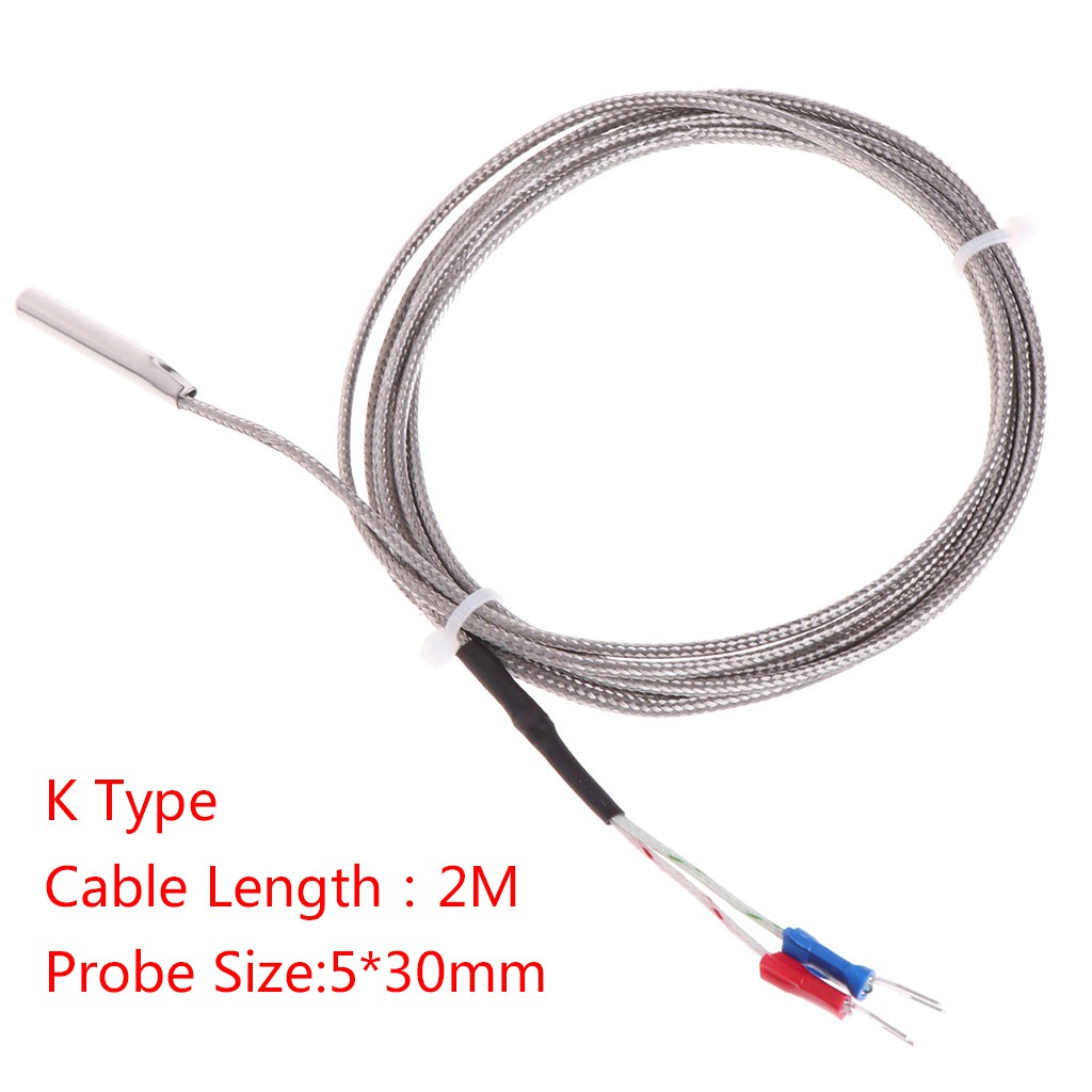 kiss*2m K-Type Thermocouple Temperature Sensor 0-600℃ 5*30mm Probe ...