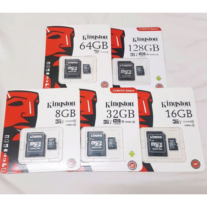 เมมโมรี่การ์ด Kingston Micro SD card Memory Card 8GB 16GB 32GB 64GB 128GB กล้อง โทรศัพท์มือถือ ...