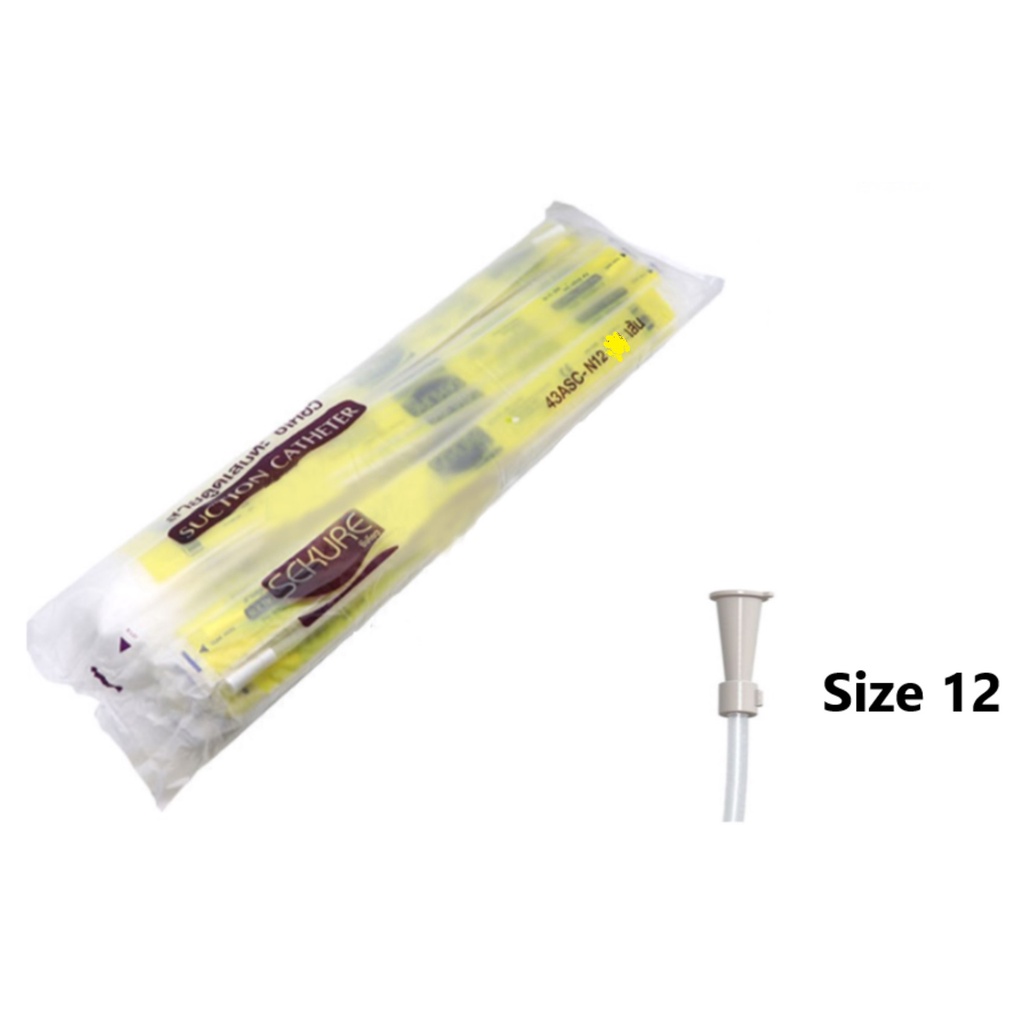 สายดูดเสมหะ ยี่ห้อซีเคียว Sekure Suction Catheter เบอร์ 12 หัวสีขาว (1 ...