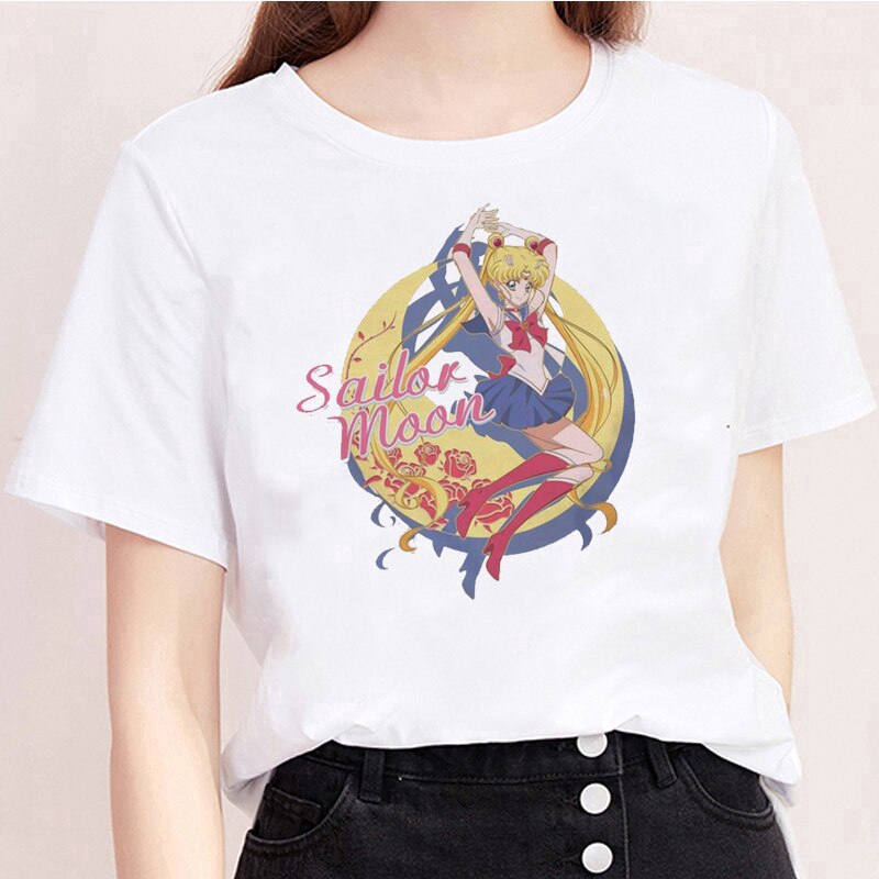 Sailor Moon Print Streetwear Aesthetic Graphic T Shirt Japanese Kawaii