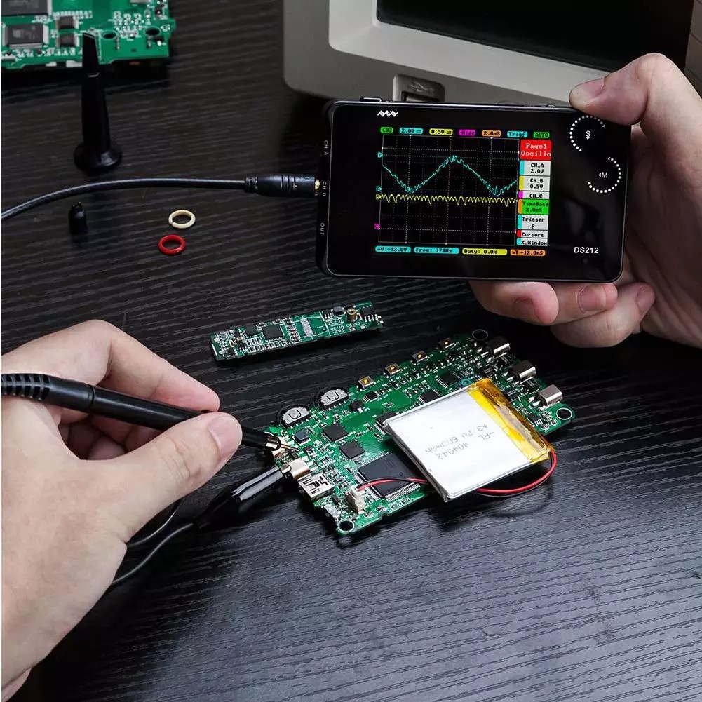 DS212 DSO Portable Mini 2 Channel Digital Oscilloscope Pocket Size USB ...