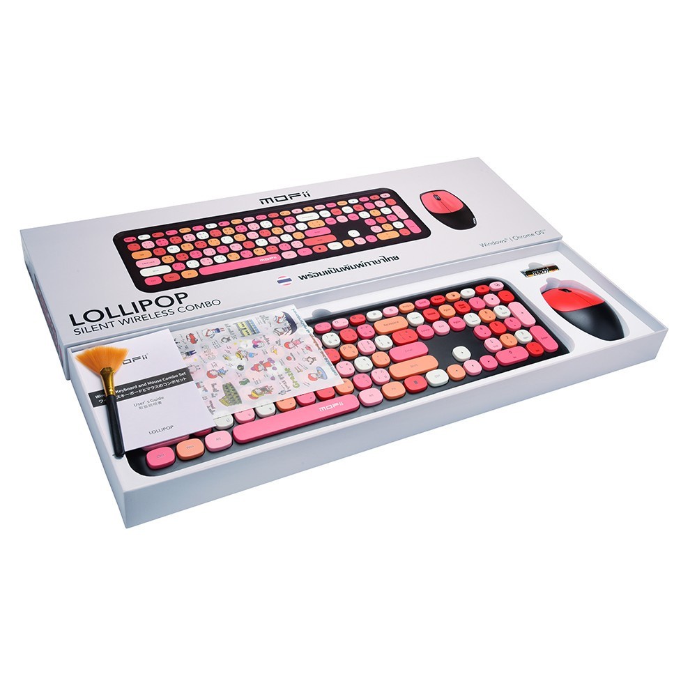 MOFii LOLLIPOP WIRELESS COMBO MIXED - BLACK (IP7-001062) คีย์บอร์ด - ytalxxakbw - ThaiPick