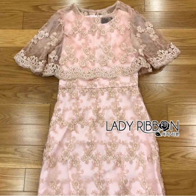 เดรสลูกไม้ สีชมพู Lady ribbon - 35shops - ThaiPick