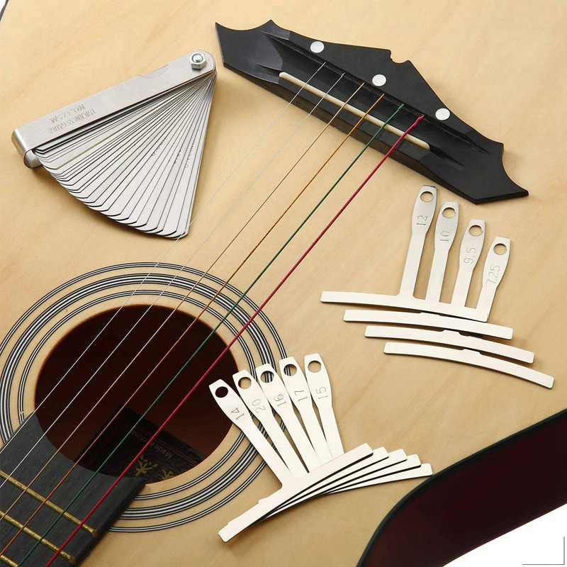 Luthier Tools Set wtih Guitar Neck Notched Straight Edge Feeler Gauge ...