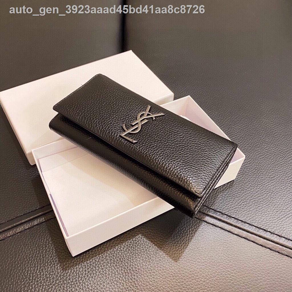 Ysl Cowhide Leather Wallet High Quality Fashion Classic Simple ...