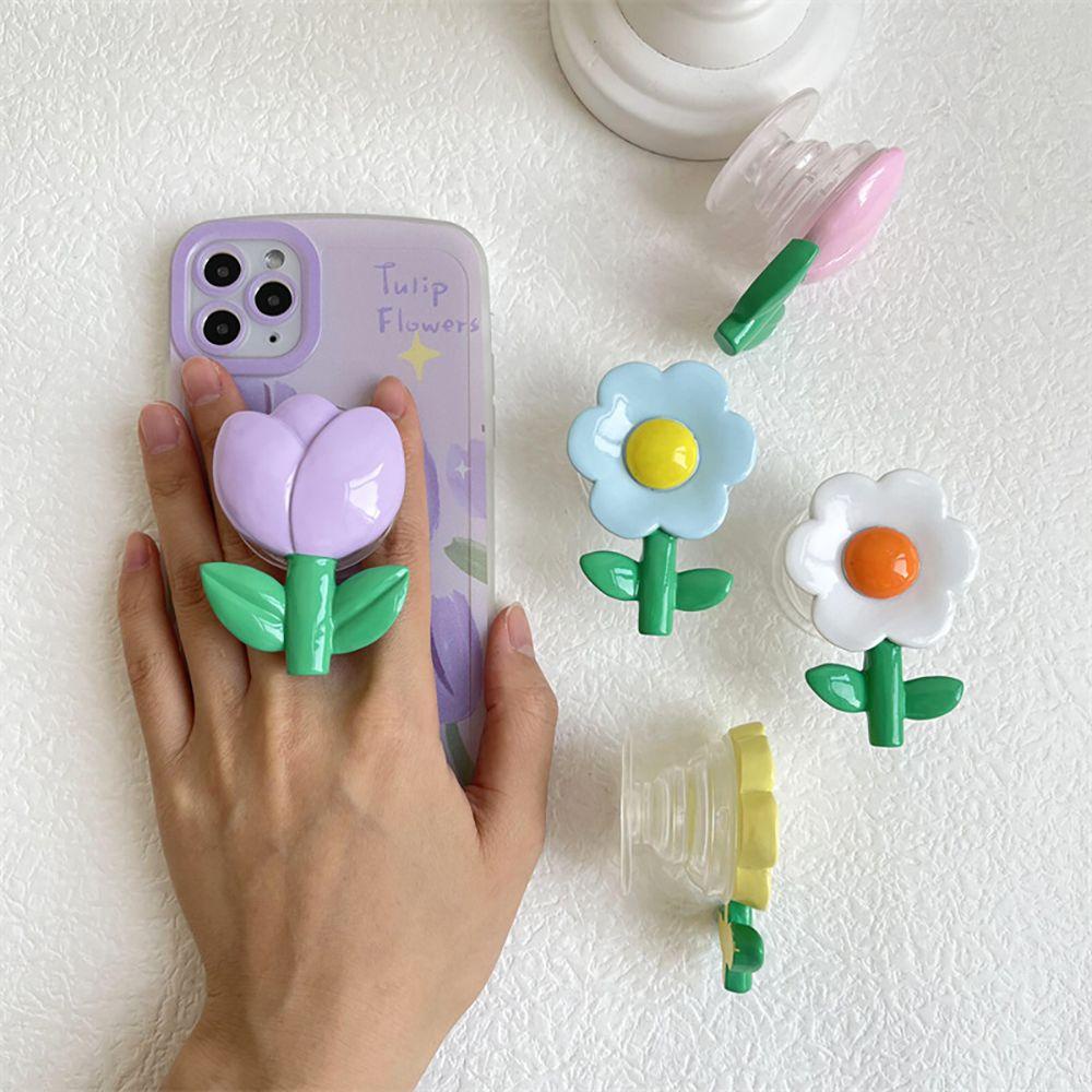TOP Pretty Grip Stand Air Socket Phone Holder Tulip Flowers Cartoon ...