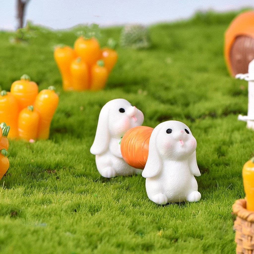 เครื่องประดับ：7C Animal Resin HandiCraft Mini Garden Rabbit Cabbage ...