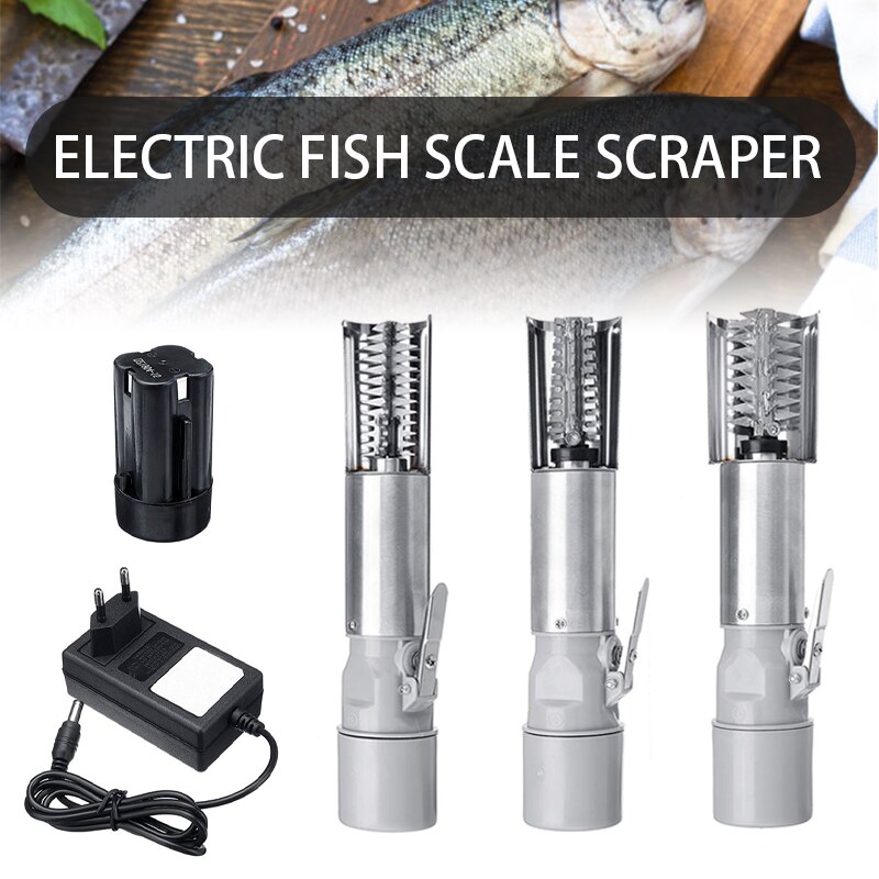 120W Portable Cordless Electric Fish Scaler Fishing Scraper Clean Fish ...