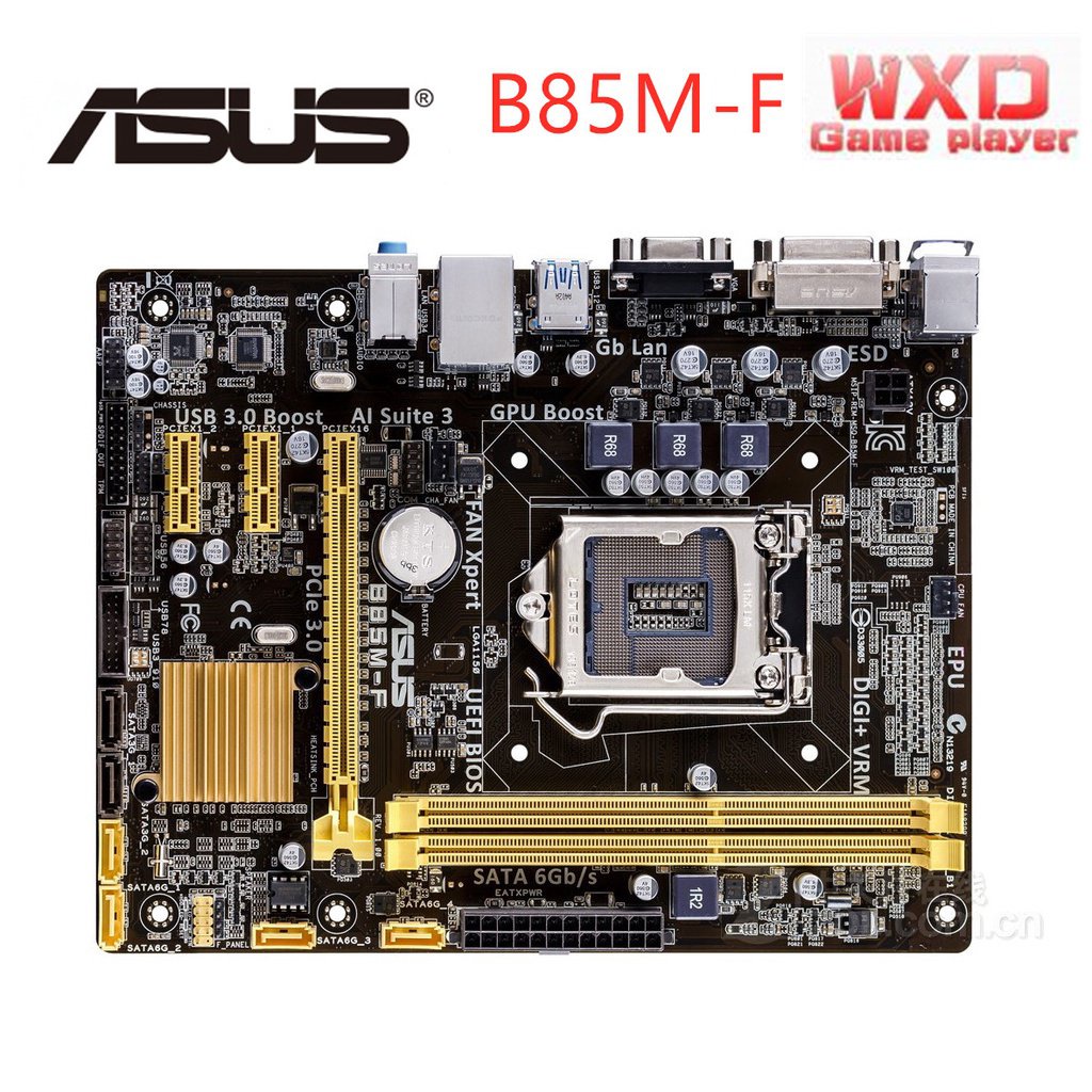 เมนบอร์ด LGA1150 ASUS B85M-F Micro ATX B85MF ระบบ B85M 2xDDR3 สําหรับ Intel B85 16GB IO ...