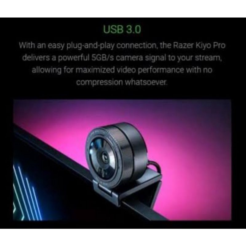 กล้องเว็บแคม Razer Kiyo Pro USB Camera with HDR Adaptive Light Sensor ...