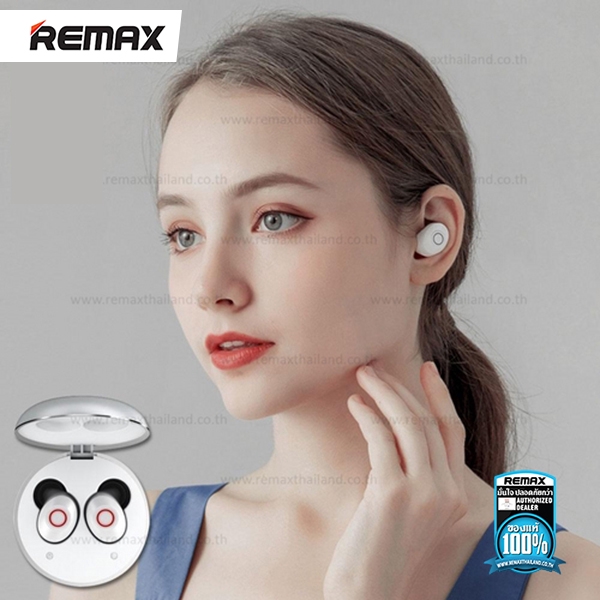 Remax Bluetooth Earphone Small Talk - หูฟังบลูทูธ ไร้สาย รีแม็กซ์, White(สีขาว) TWS-8 ...