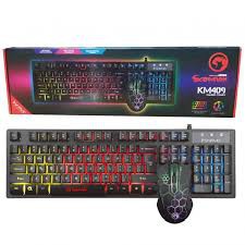คีย์บอร์ด เกมมิ่ง Marvo KM409 คีบอดไฟทะลุตัวหนังสือ เมาส์6ปุ่มมีไฟ7สี ...