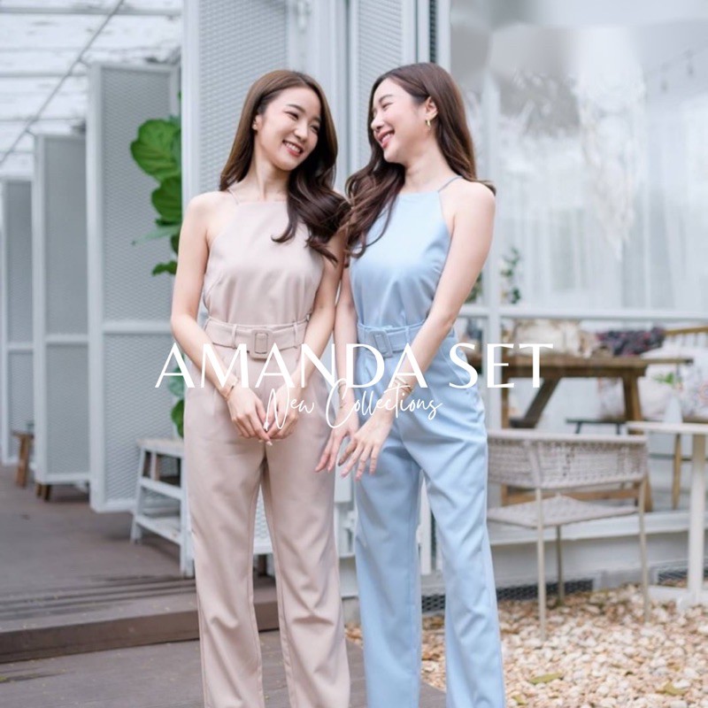 Sheera.Style Amanda Set ชุดเซ็ทเสื้อสายเดี่ยวกับกางเกงขายาว - cheera ...