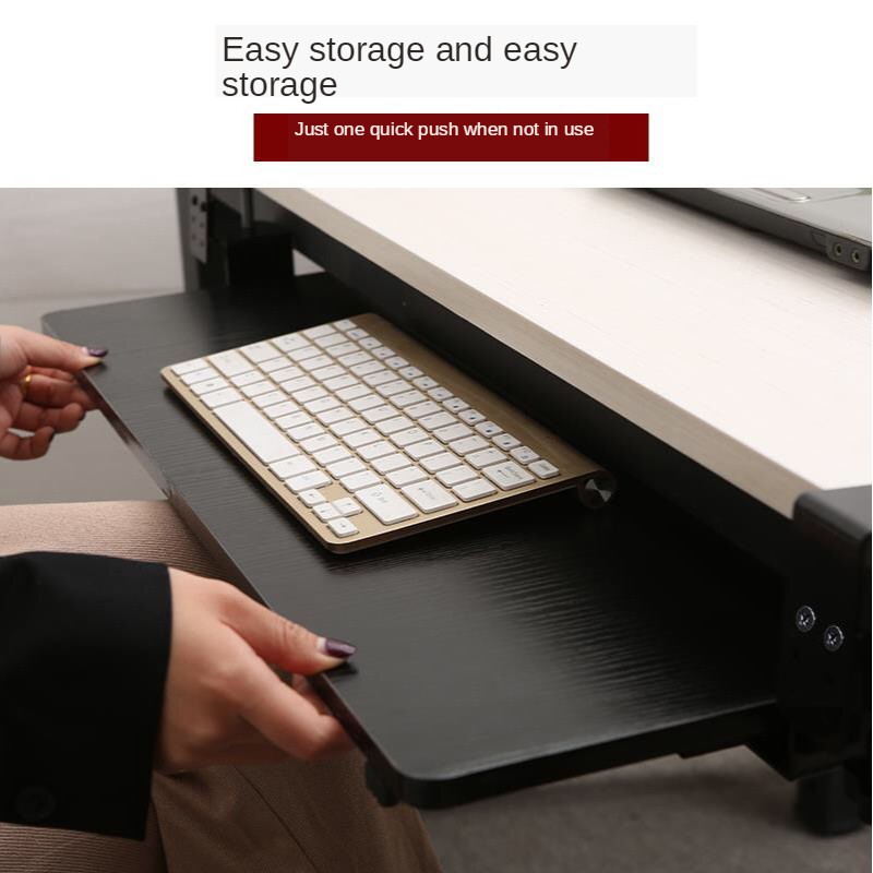 Punch-free desktop extension board keyboard bracket slide rail drawer ...