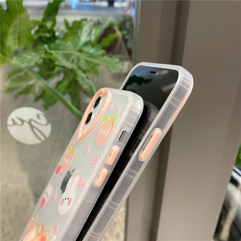 for iPhone 12 Pro Max Peach bunny Soft shell Anti-fall 12mini 7plus xr ...