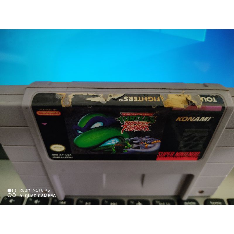 ตลับแท้ USA SNES เกมส์ นินจาเต่า Turtle Tournament Fighters ใช้งานได้ ...
