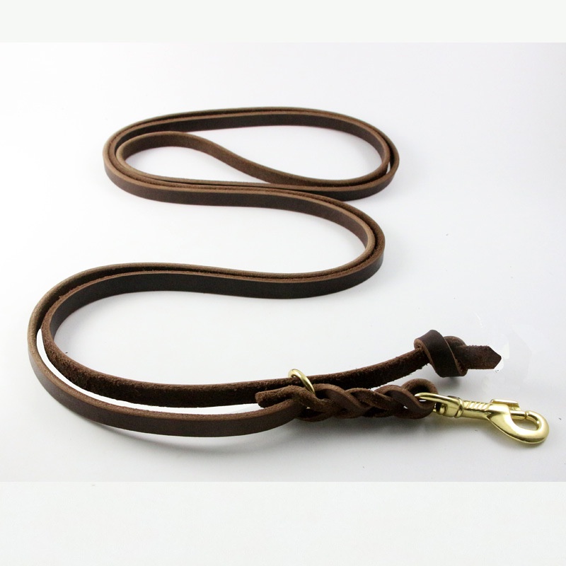 3m long Large Dog Leash Walking Training Lead Braided Real Leather pet ...