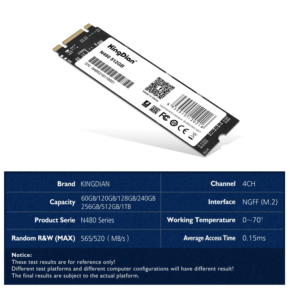 SSD KingDian M.2 SATA SSD 60GB 120GB 240GB 128GB 256GB 512GB 1TB HDD M2 ...