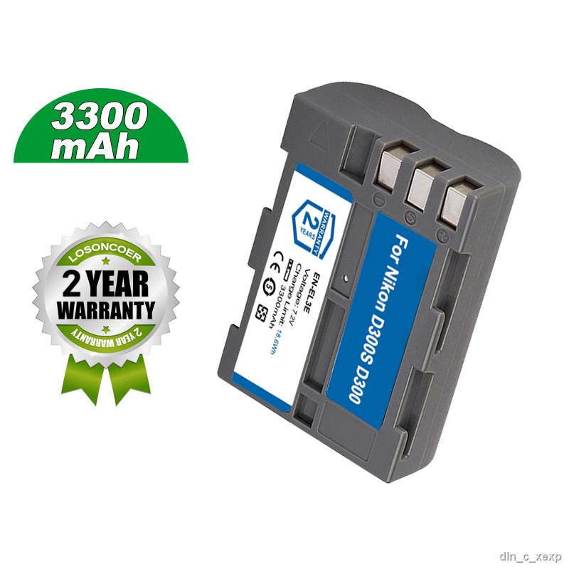 LOSONCOER Battery 3300mAh EN EL3E EN EL3E EN EL3A Digital Camera ...
