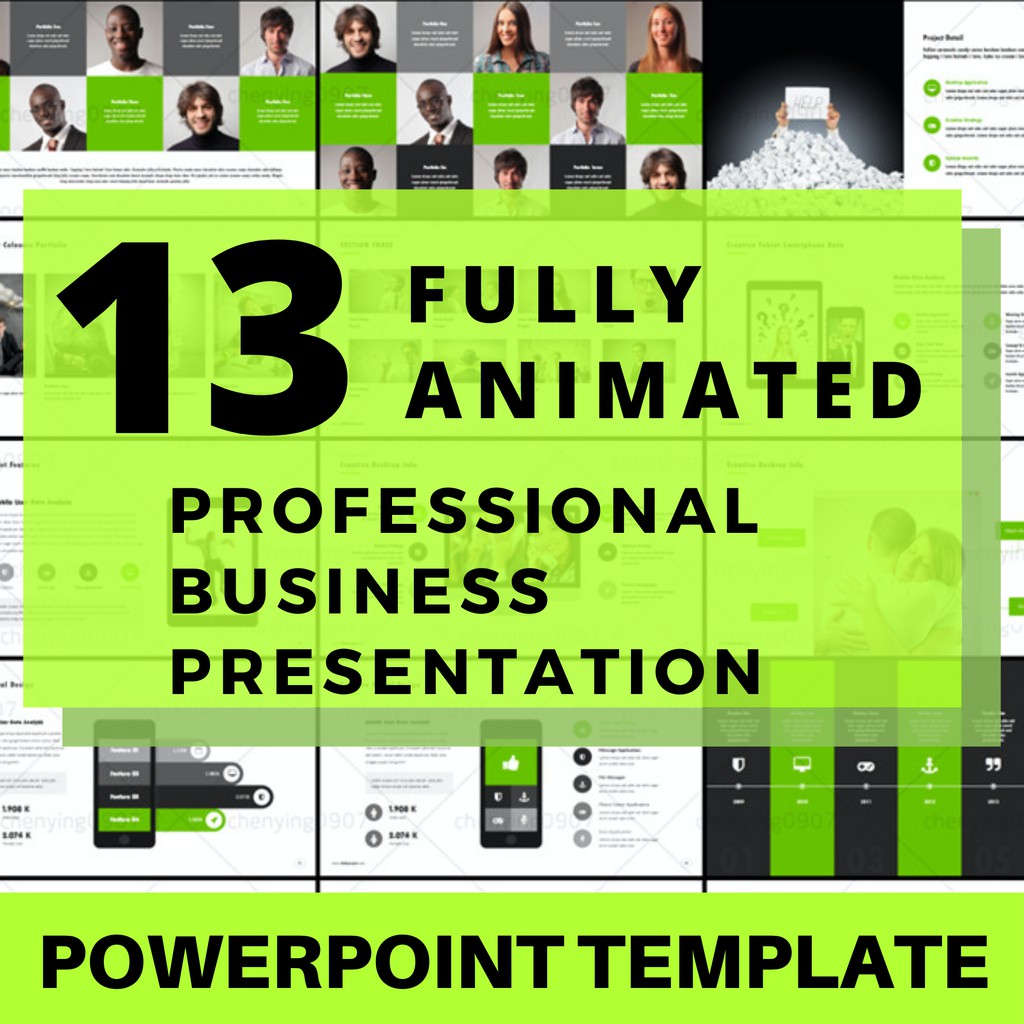 13 Fully Animated Powerpoint Professional Business Presentation ...