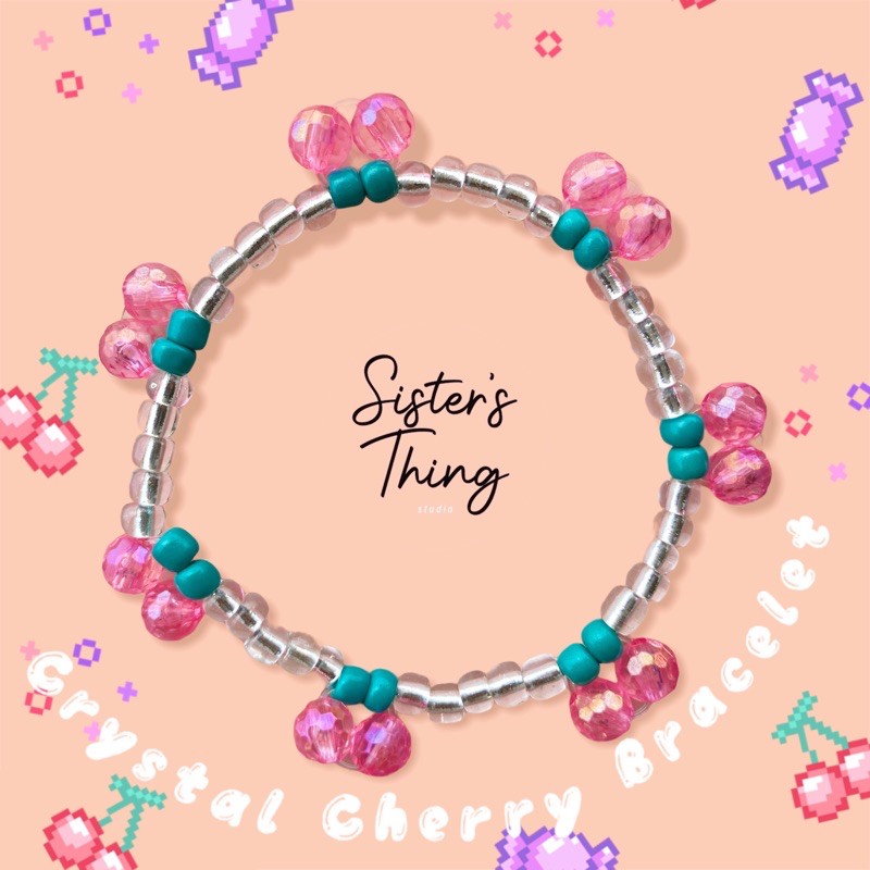 Sisters Thing Studio Crystal Cherry Bracelet กำไลข้อมือลูกปัดคริสตัลลาย ...