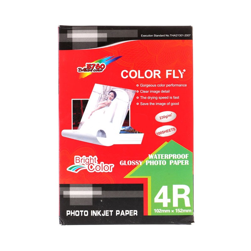 (100/Pack) Color Fly Photo Inkjet 4x6 230G. กระดาษปริ้นรูป * 4X6 * (100/Pack) | Shopee Thailand
